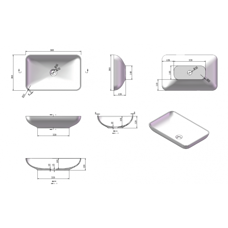 luxury stone bathware
