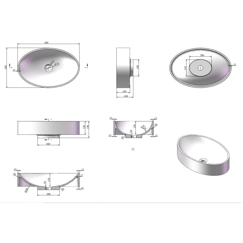 luxury stone bathware