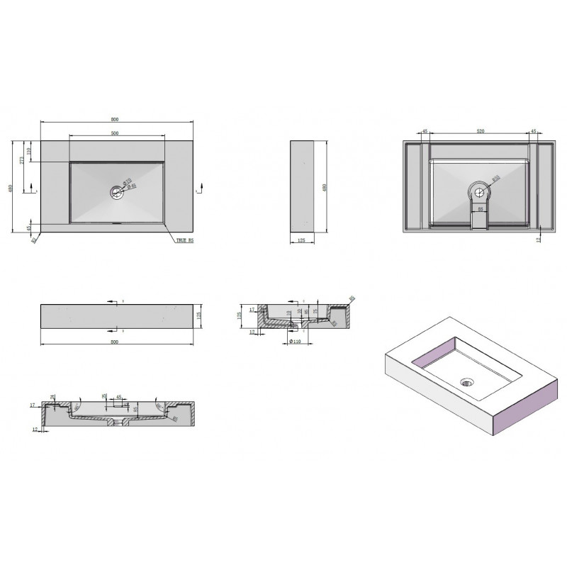 luxury stone bathware