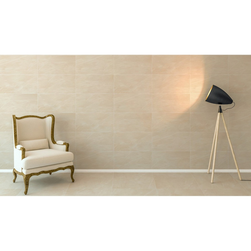 Georgio Crema Polished Porcelain Tile 60x60 | Marble Effect