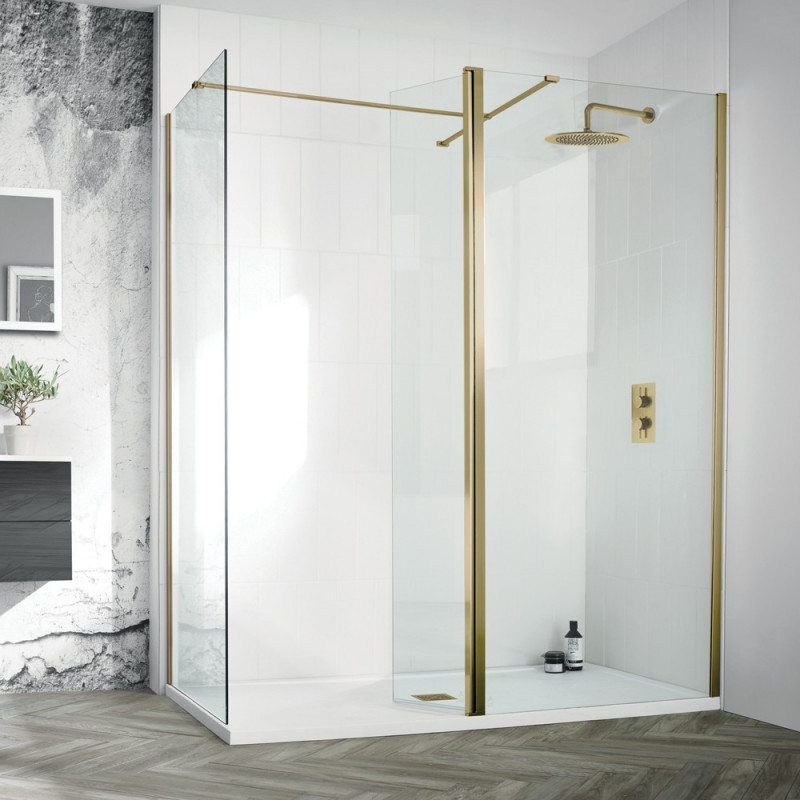 TI8 Wetroom Panel 900x1950mm Brushed Brass