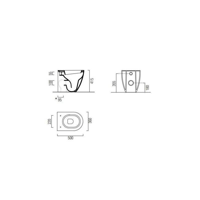 Gsi Pura 50/F WC Pan With Swirl flush + Slimline | Laporsa