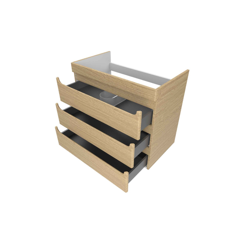Byford 800 Three Drawer Vanity Unit - Halifax Oak