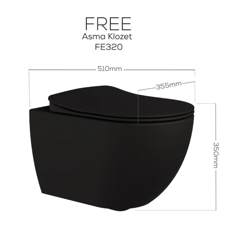 Creavit Free Wall Hung WC Matte Black
