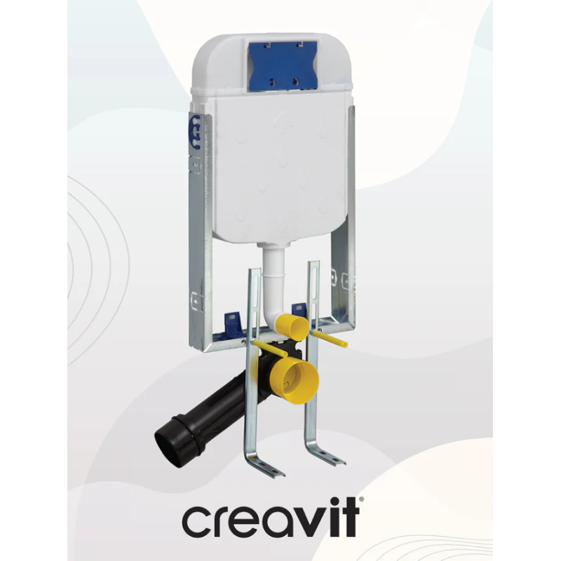 Creavit Concealed Cistern 3/6 Wall Hung WC Compatible with Metal Legs