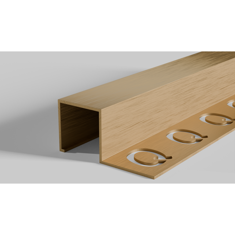 Metal Cubec Trim 2.5m - 12.5mm Brushed Brass | Laporsa