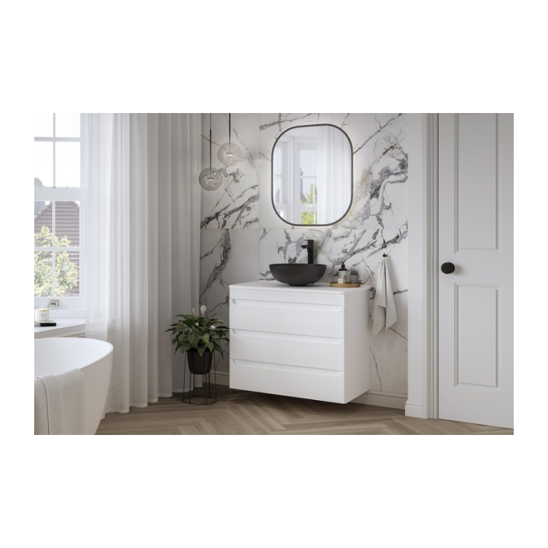 Byford 700 Slimline Vanity Unit – White Matt| Wall Hung | Laporsa