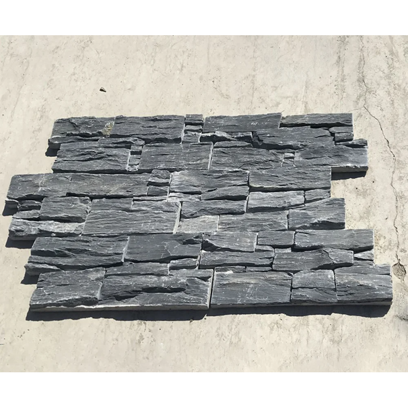 Black Slate Natural Stone Wall Cladding 15x60cm | Laporsa