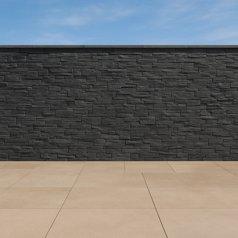 Black Slate Natural Stone Wall Cladding 15x60cm | Laporsa