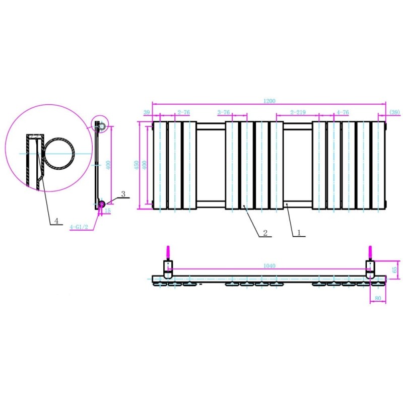 Queenstown 1200x450mm Orca Black 600W Designer | Laporsa