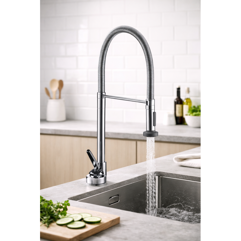 Splugen 2 Kitchen Mixer – Chrome Twin-Jet Flexible | Laporsa