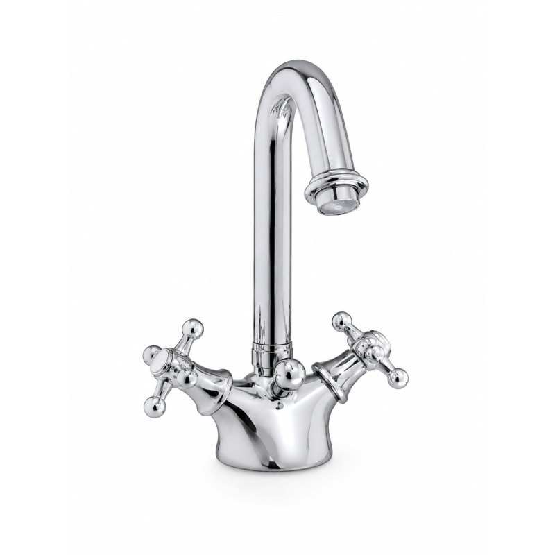 Traditional Chrome Basin Mixer Tap | S.P.I. Art. 1580 Italian Bathroom Tap
